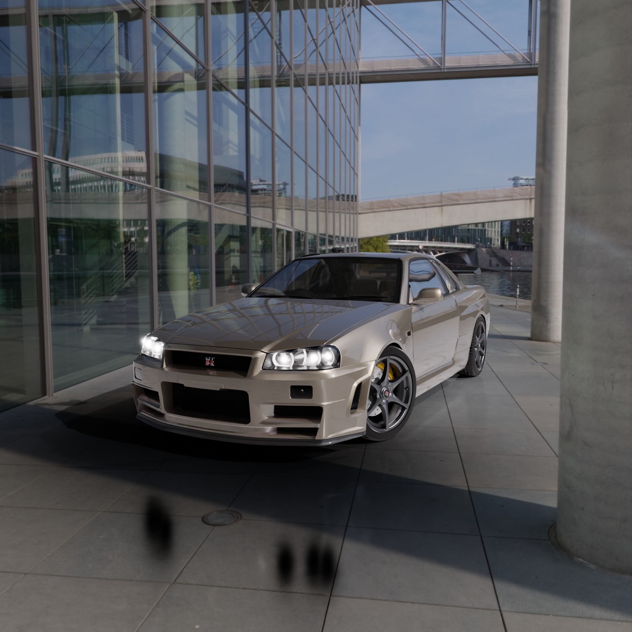 Nissan Skyline GTR R34 3D Model 3D model rigged | CGTrader