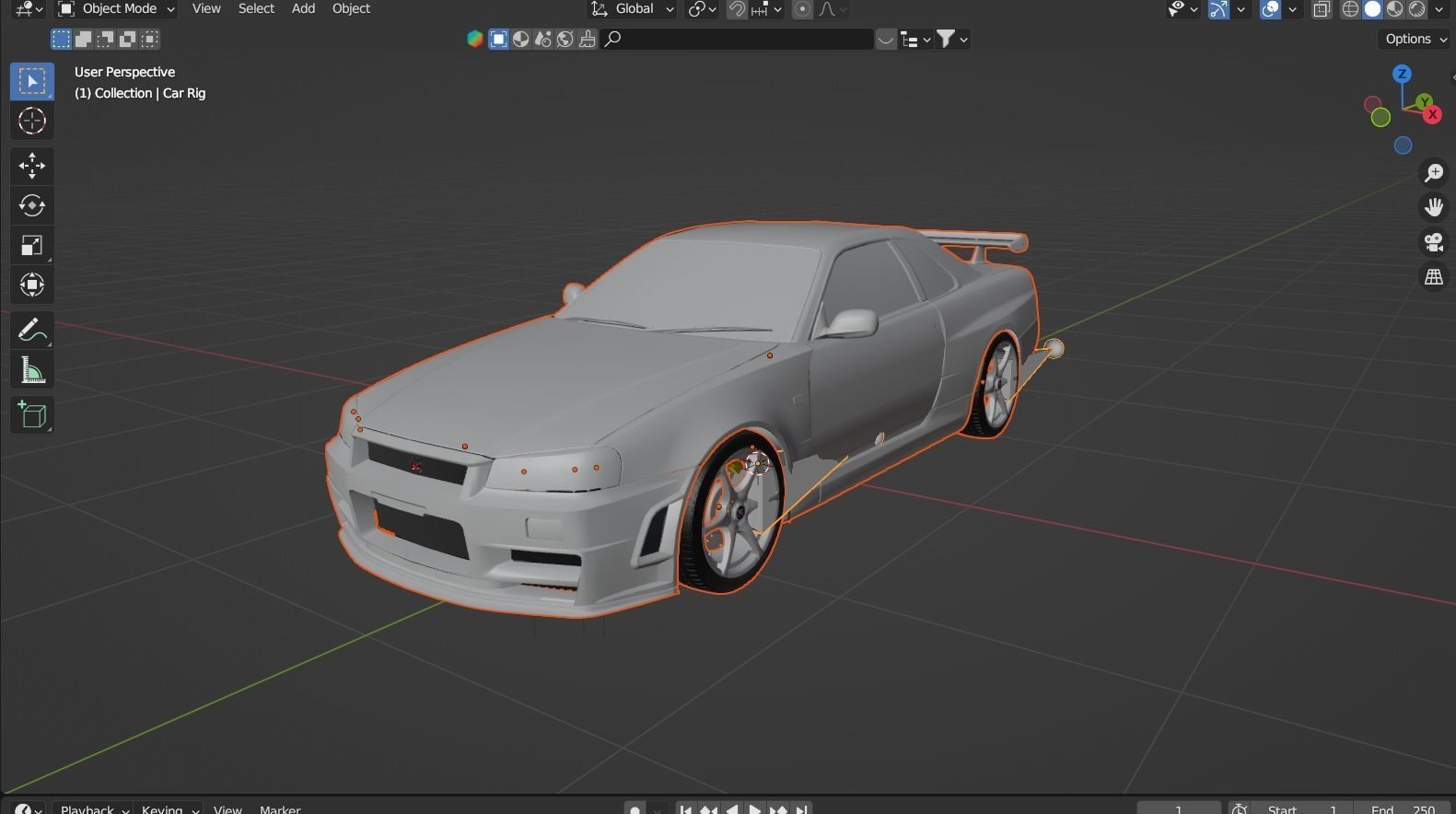 Nissan Skyline GTR R34 3D Model 3D model rigged | CGTrader