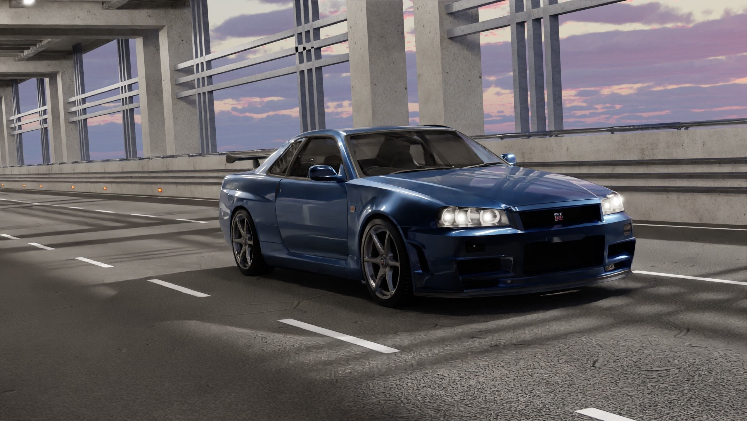 Nissan Skyline GTR R34 3D Model 3D model rigged | CGTrader