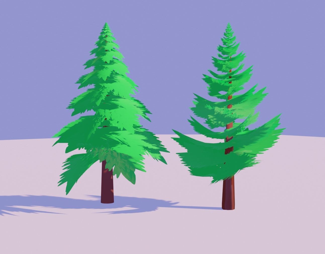 Stylized Cel Shaded Trees 3D model | CGTrader