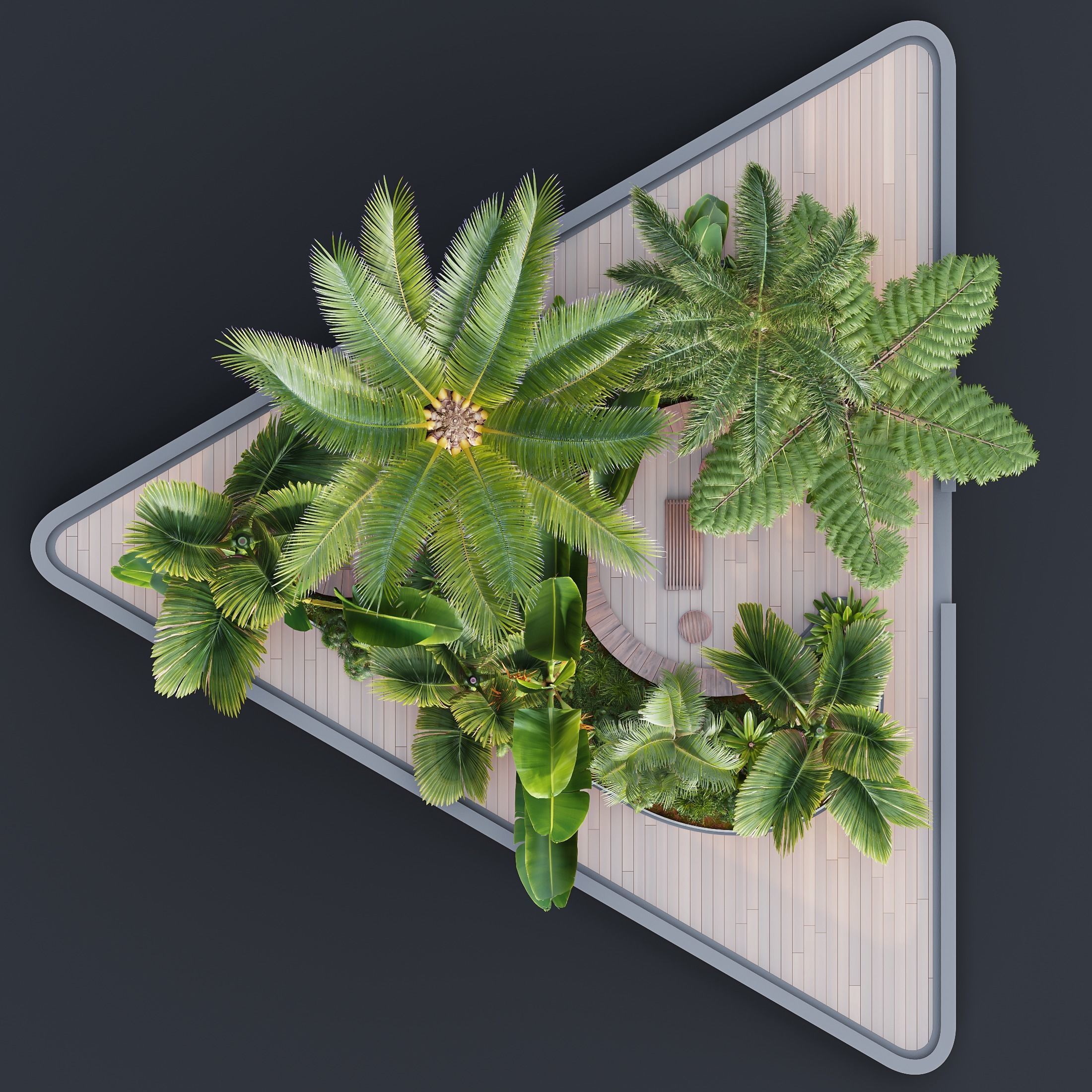HQ HOTEL Outdoor Plants Set free 3D model | CGTrader
