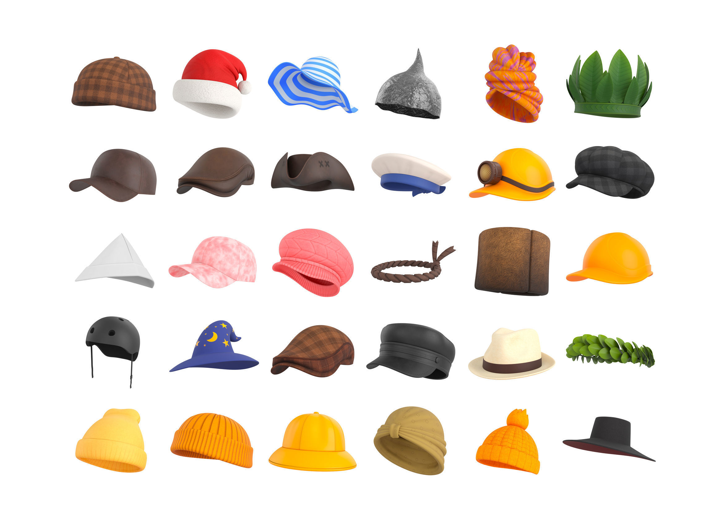 Hats and Helmets Pack 11 3D model | CGTrader