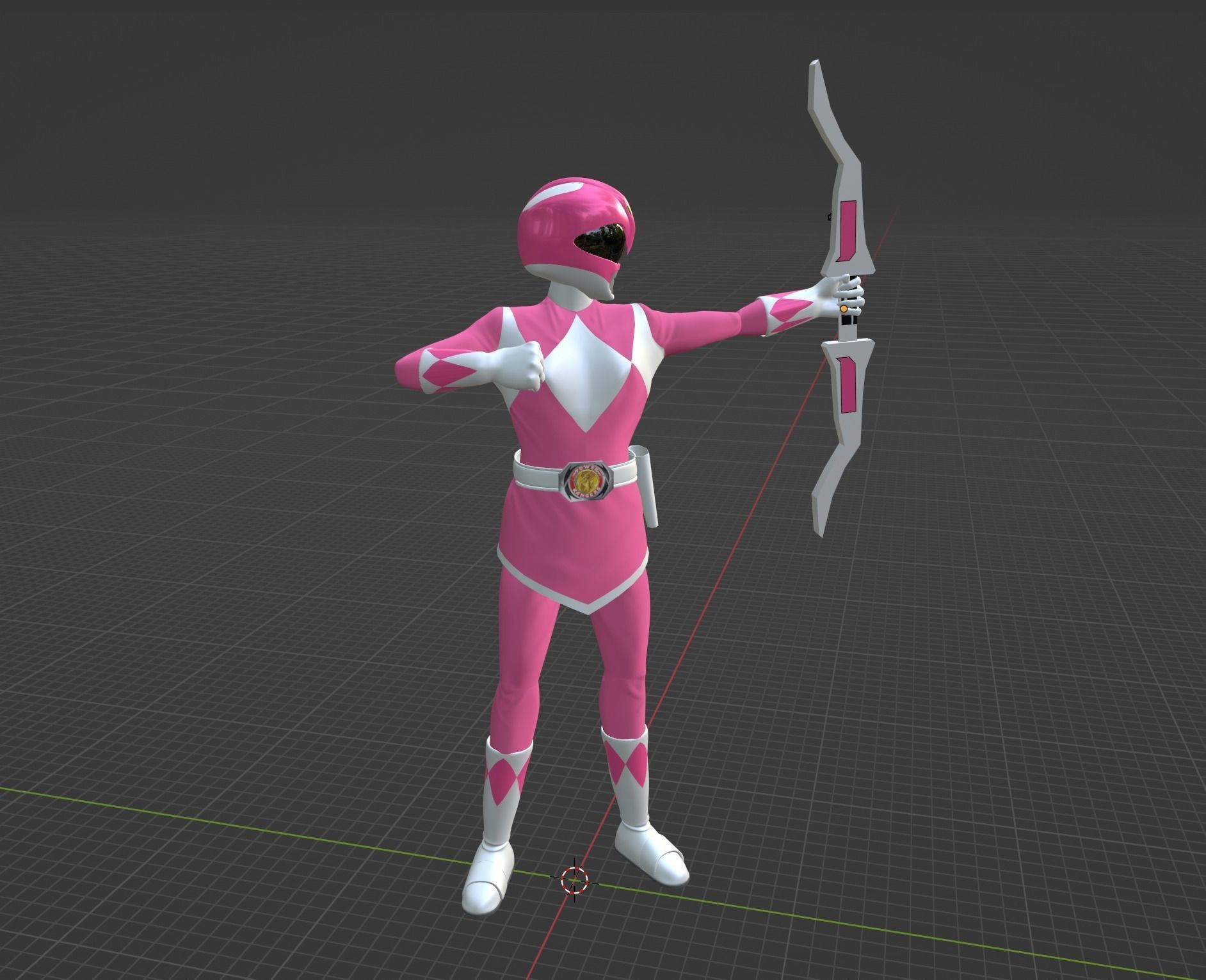 Pink Ranger - Mighty Morphin Power Ranger 3D model rigged | CGTrader