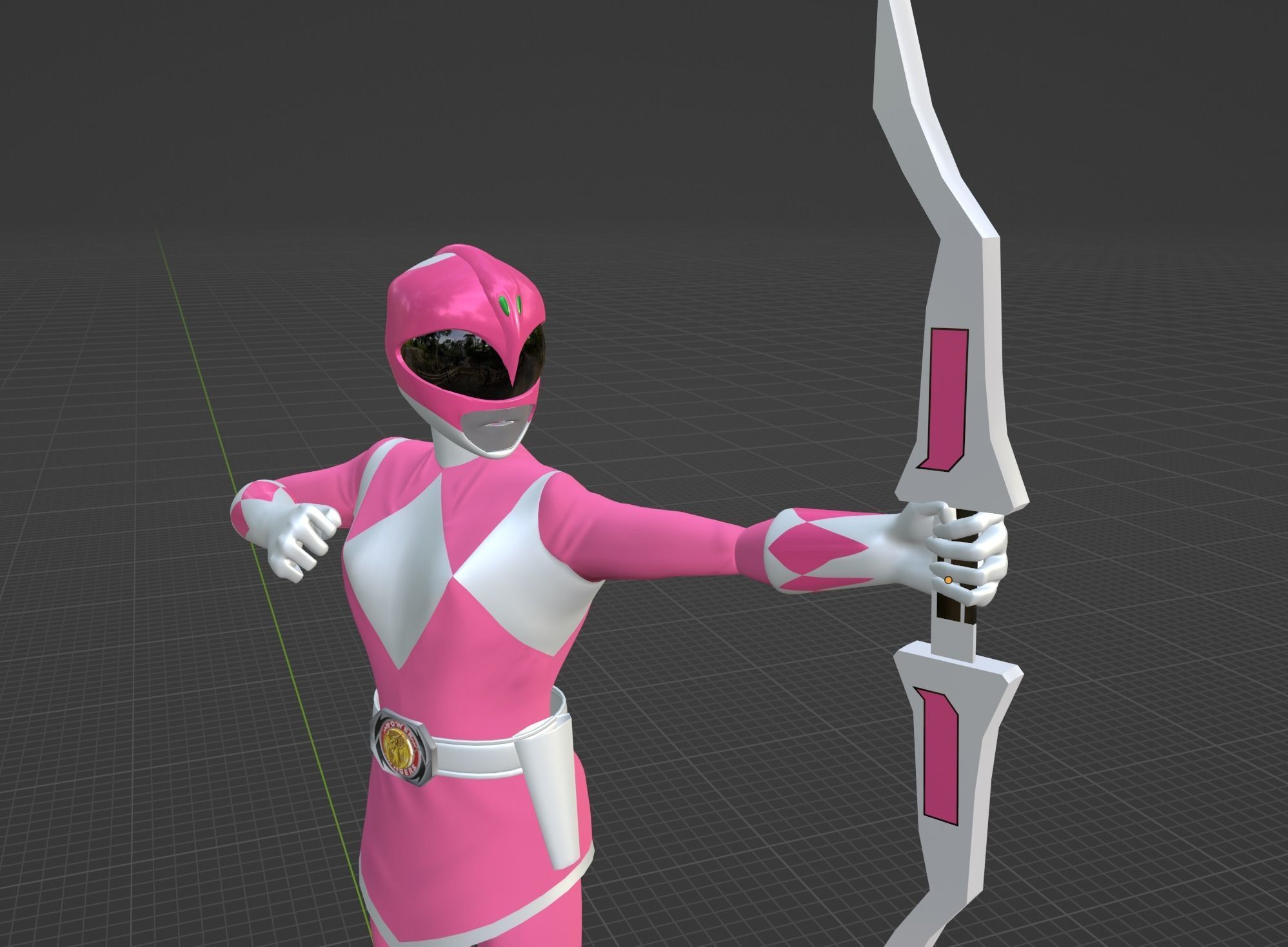 Pink Ranger - Mighty Morphin Power Ranger 3D model rigged | CGTrader