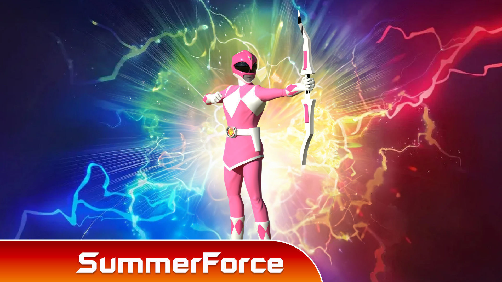 Pink Ranger - Mighty Morphin Power Ranger 3D model rigged | CGTrader