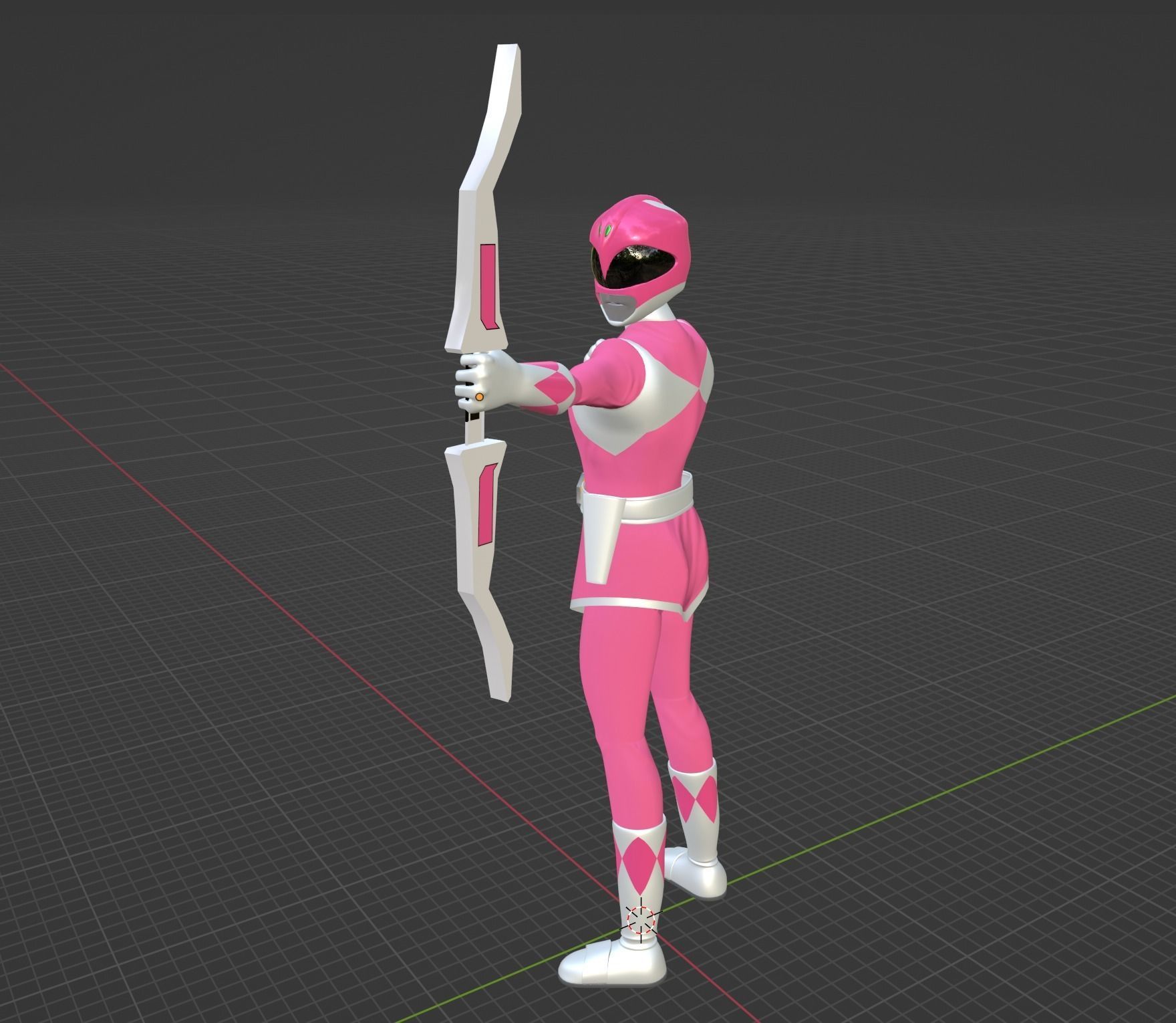 Pink Ranger - Mighty Morphin Power Ranger 3D model rigged | CGTrader