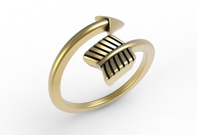 Plain Arrow Engagement Ring 3D model 3D printable | CGTrader