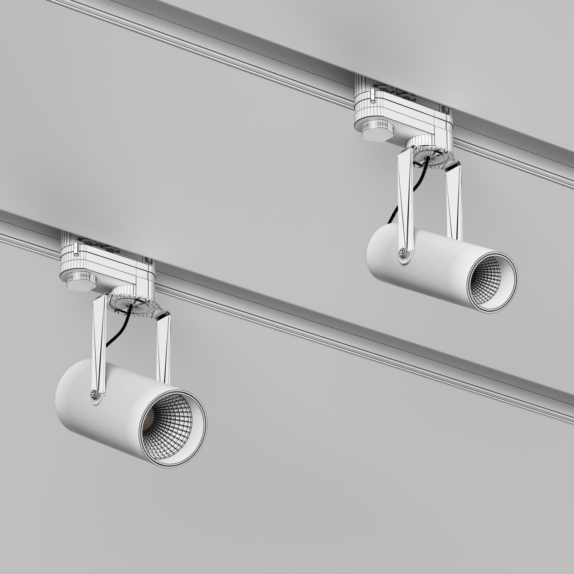 Track light HOKASU Tube Clip TR4 free 3D model | CGTrader