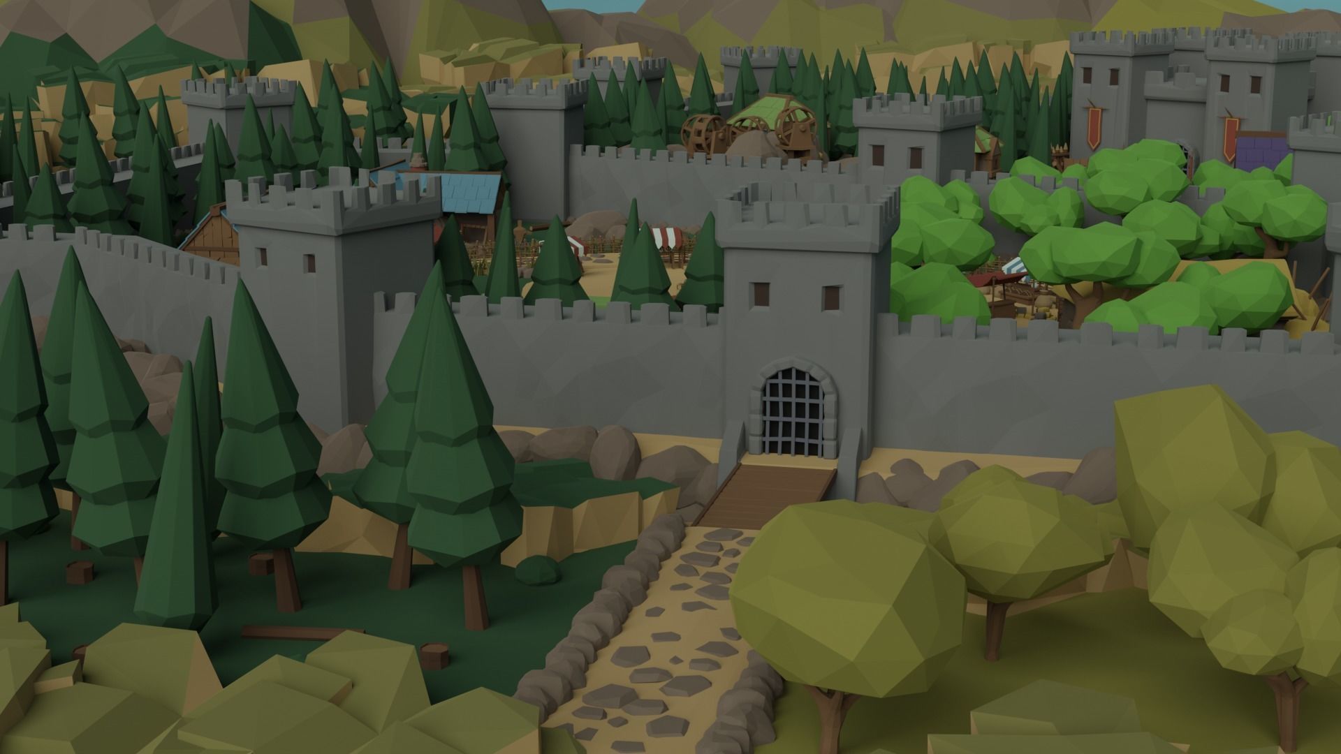 3D model Cartoon Polygonal Fantasy Castle VR / AR / low-poly | CGTrader