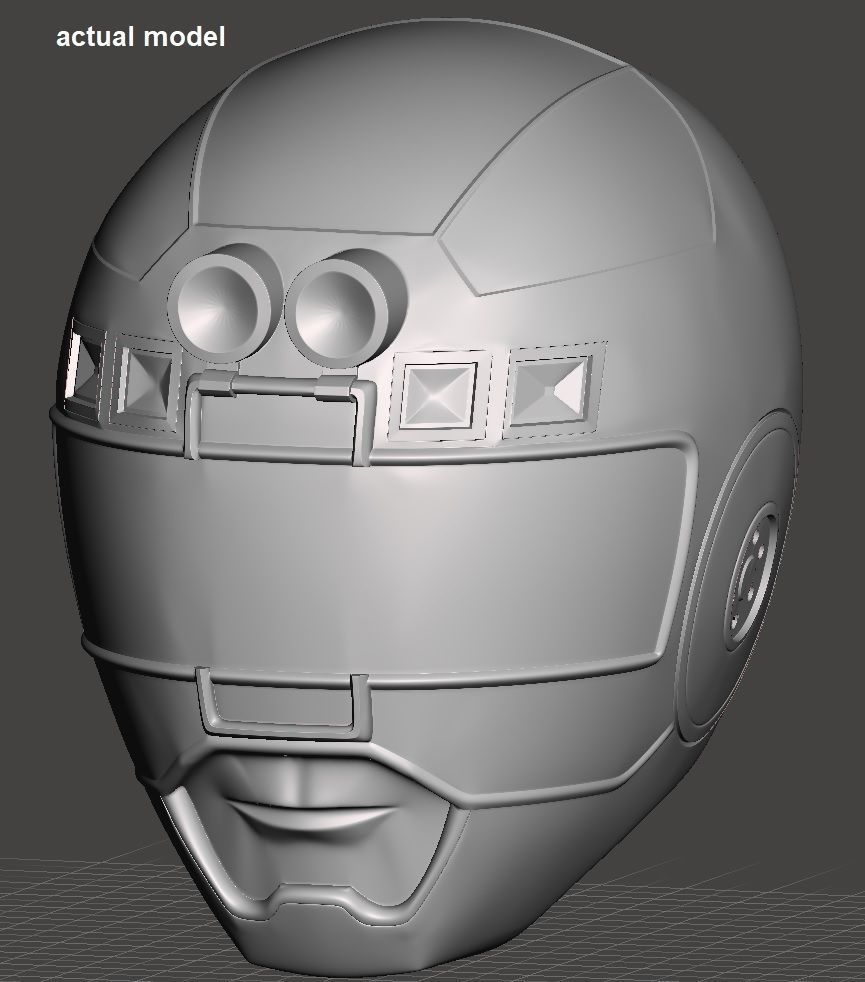 Power Rangers Turbo Green Ranger helmet 3D model 3D printable | CGTrader
