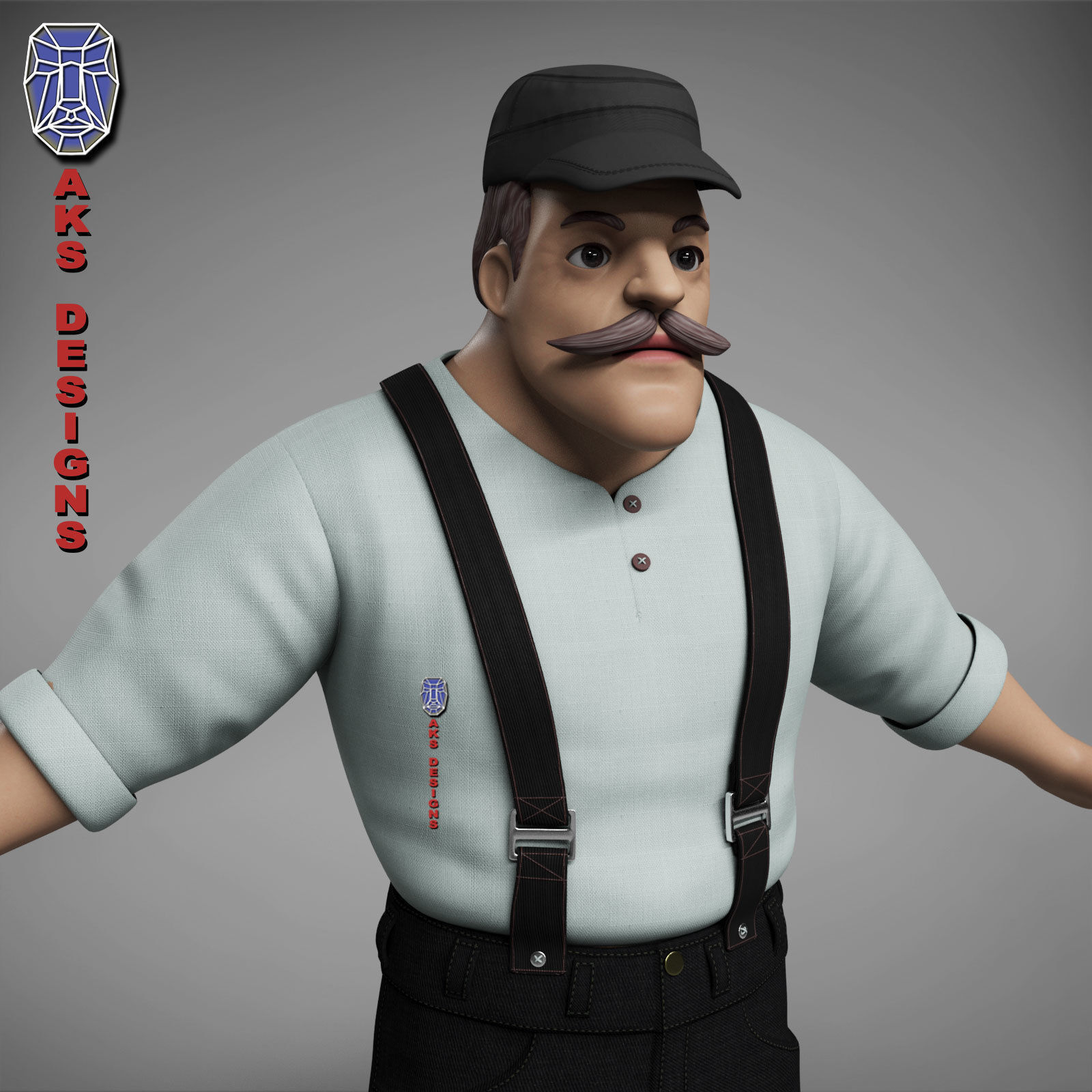 Cartoon old men 3 3D model | CGTrader