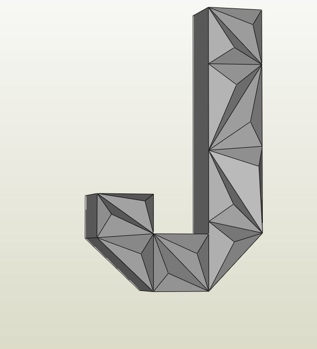 3D letter Low poly origami geometric STL 3D model 3D printable | CGTrader