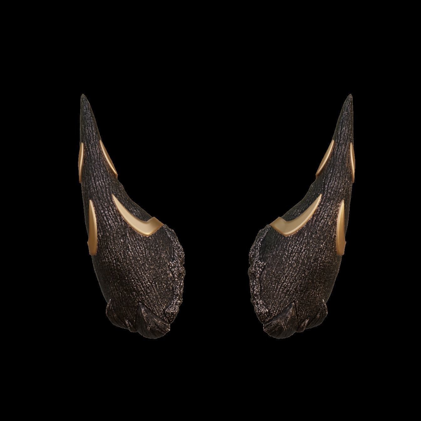 Fantasy Drake Fangs and Gold Crafted Horns Set Baldurs Gate 3 3D model ...