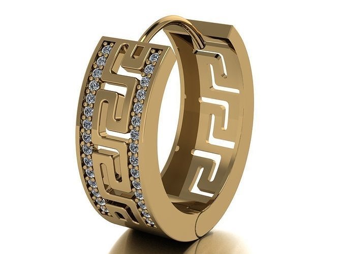 Versace Earring 3D model 3D printable | CGTrader