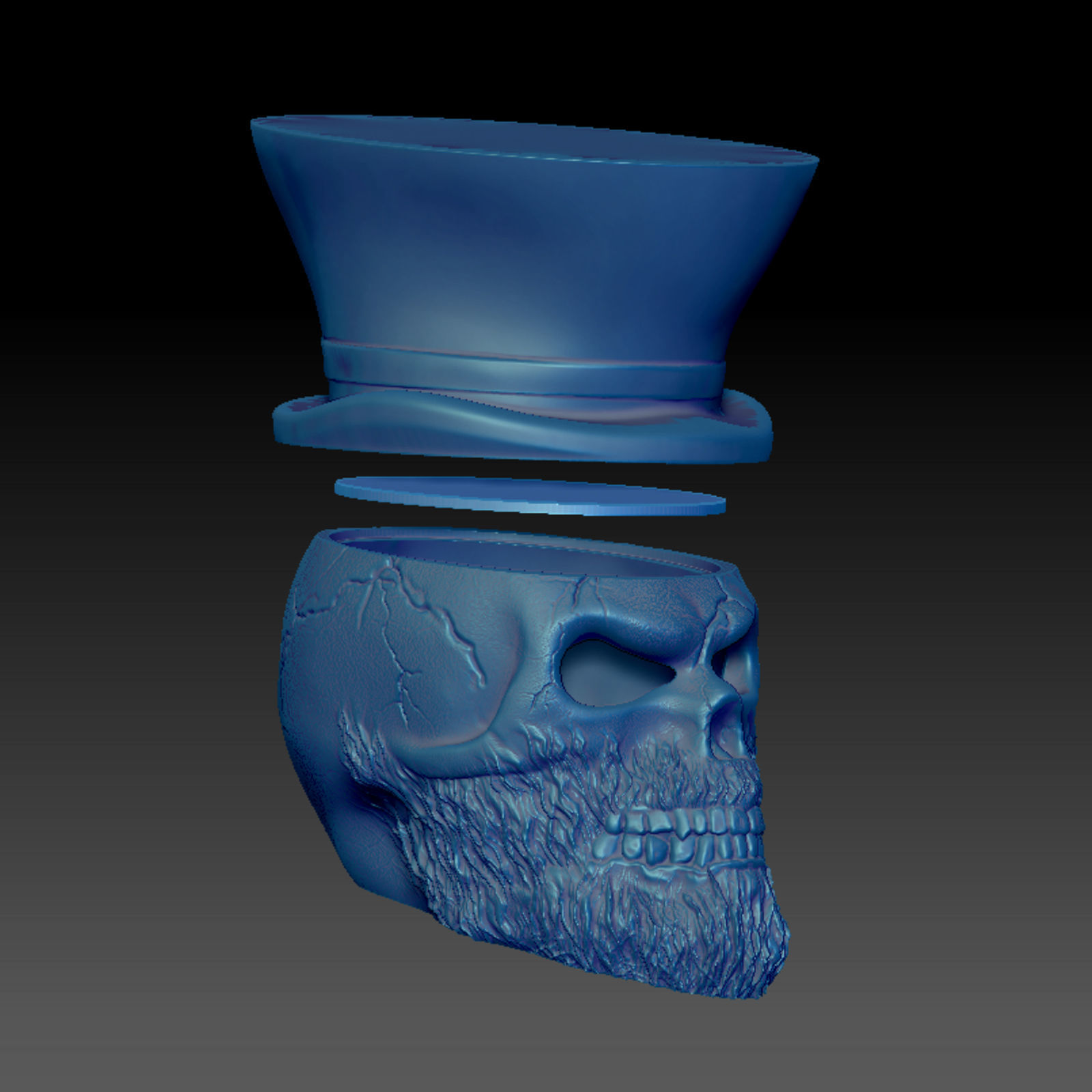 Cylinder hat skull- 3D STL Print Model High-Polygon 3D model 3D printable | CGTrader