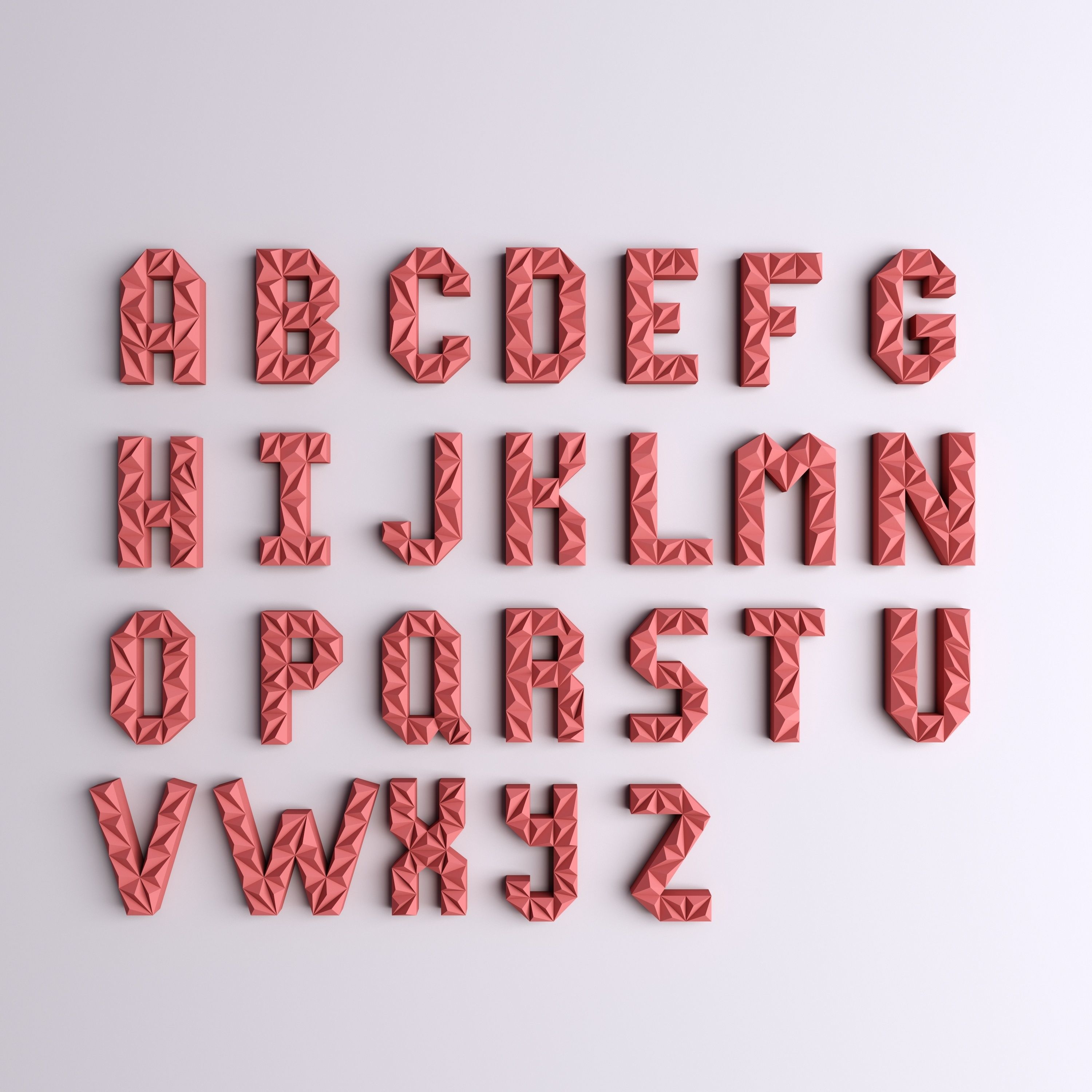 3D Model Collection 3D letter Low poly origami geometric VR / AR / low-poly | CGTrader