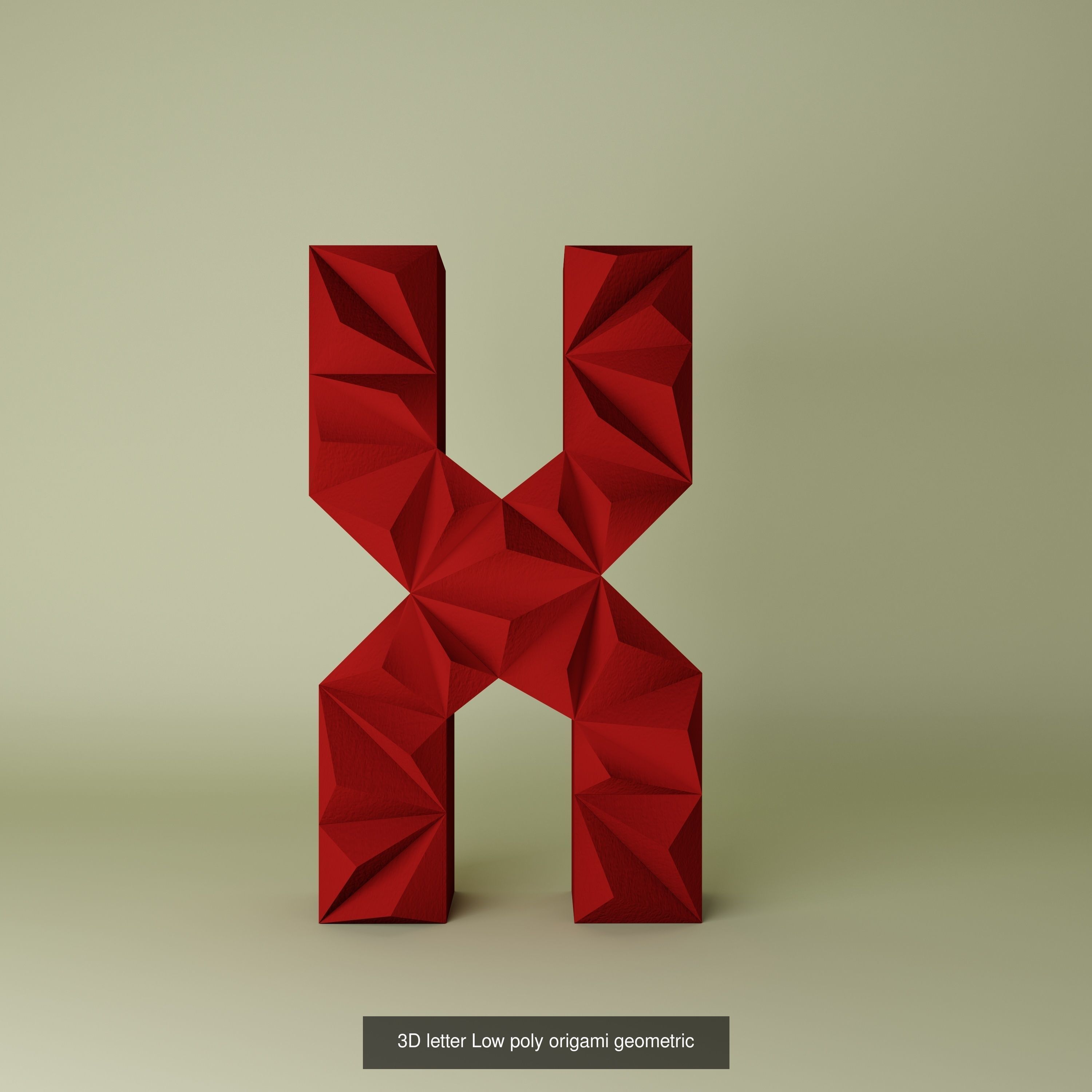 3D Model Collection 3D letter Low poly origami geometric VR / AR / low ...