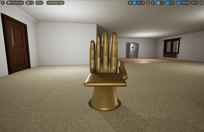 Psychedelic Hand Chair free 3D model | CGTrader