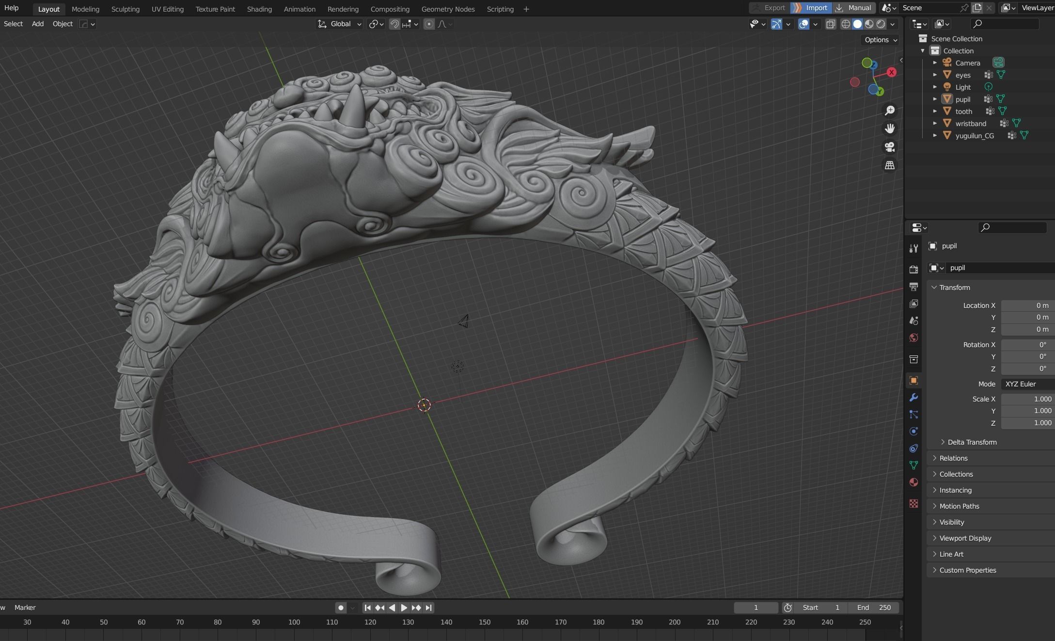 Ghost Control Bracelet Mythical Beast Bracelet 3D model | CGTrader