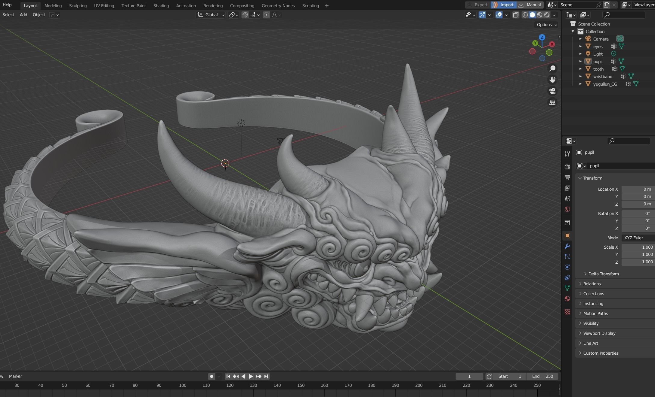 Ghost Control Bracelet Mythical Beast Bracelet 3D model | CGTrader