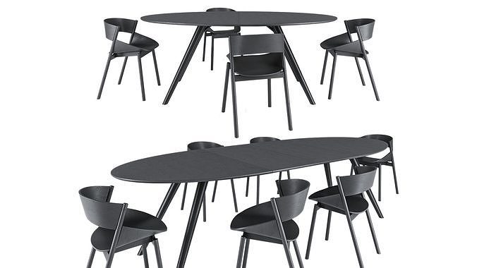 Eclipse dining table and Port dining chair 3D model | CGTrader