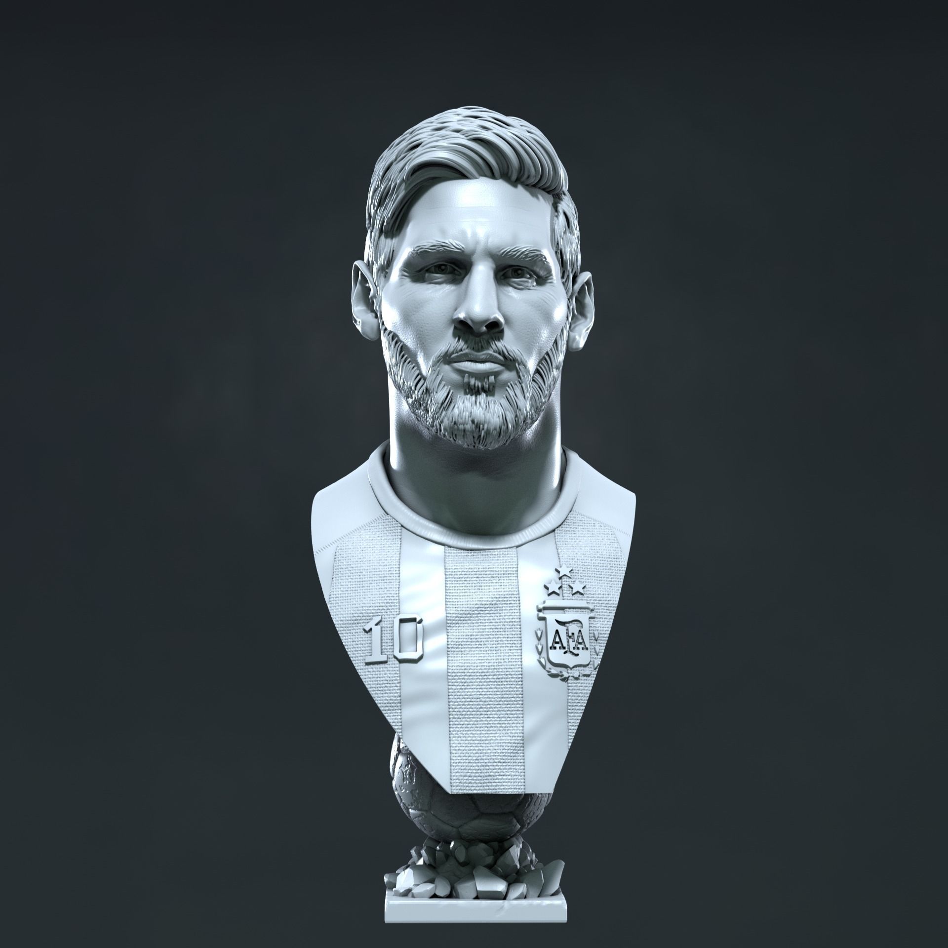 Lionel Messi 3D bust for printing 3D model 3D printable | CGTrader