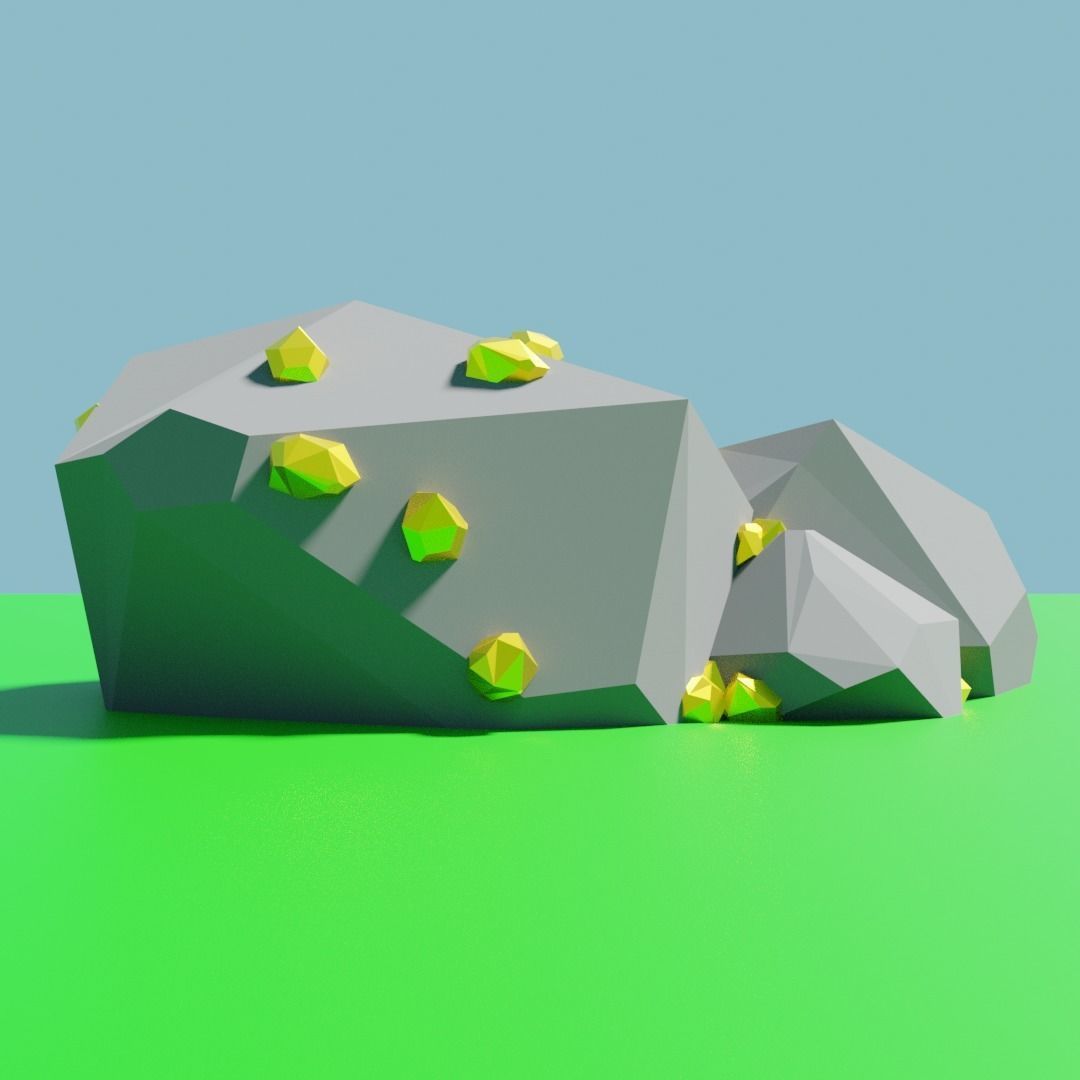 3D model 11 MODELS - Low-Poly Game Ready Gold Ore VR / AR / low-poly ...