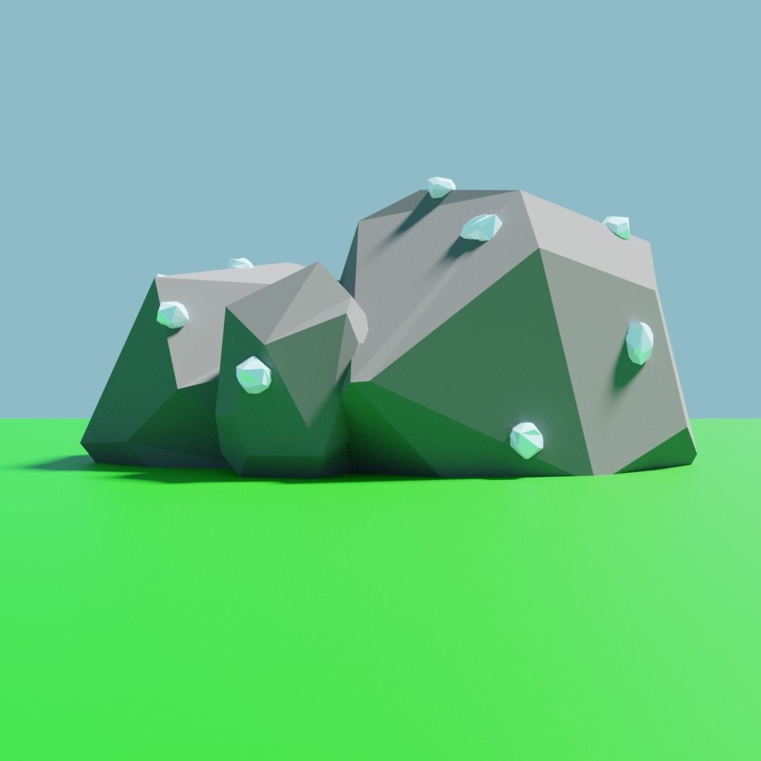 3D model 11 MODELS - Low-Poly Game Ready Diamond Ore VR / AR / low-poly ...
