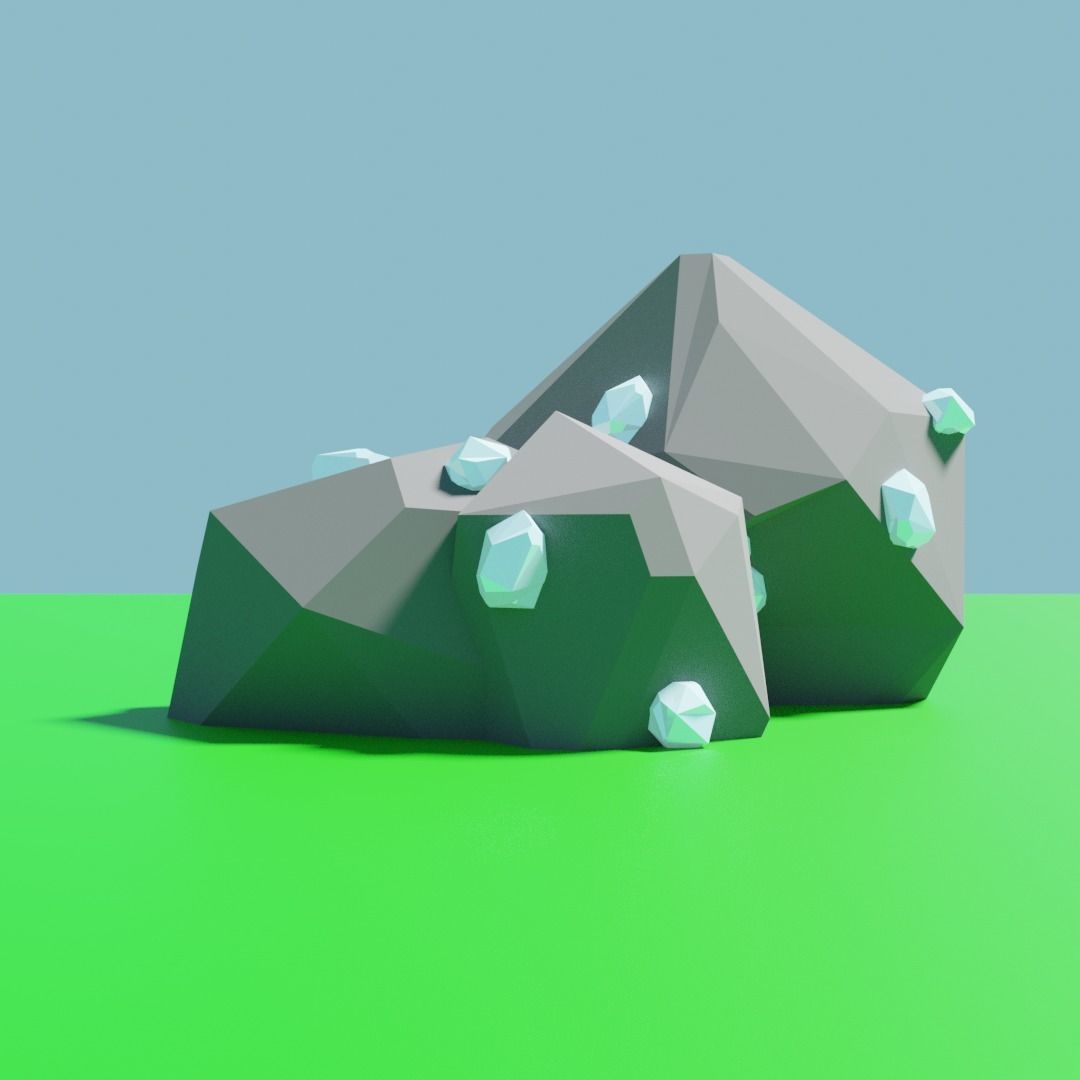 3D model 11 MODELS - Low-Poly Game Ready Diamond Ore VR / AR / low-poly ...