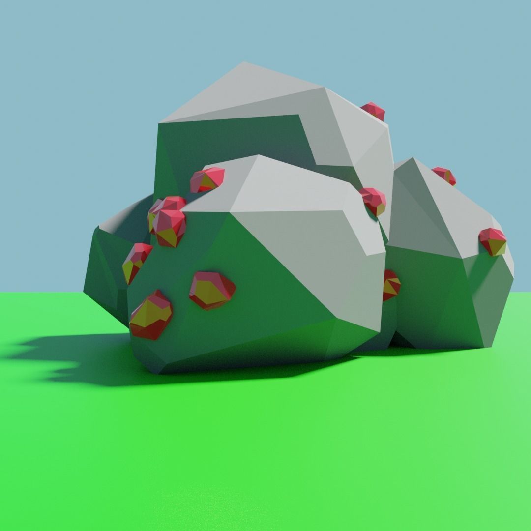 3D model 11 MODELS - Low-Poly Game Ready Ruby Ore VR / AR / low-poly ...