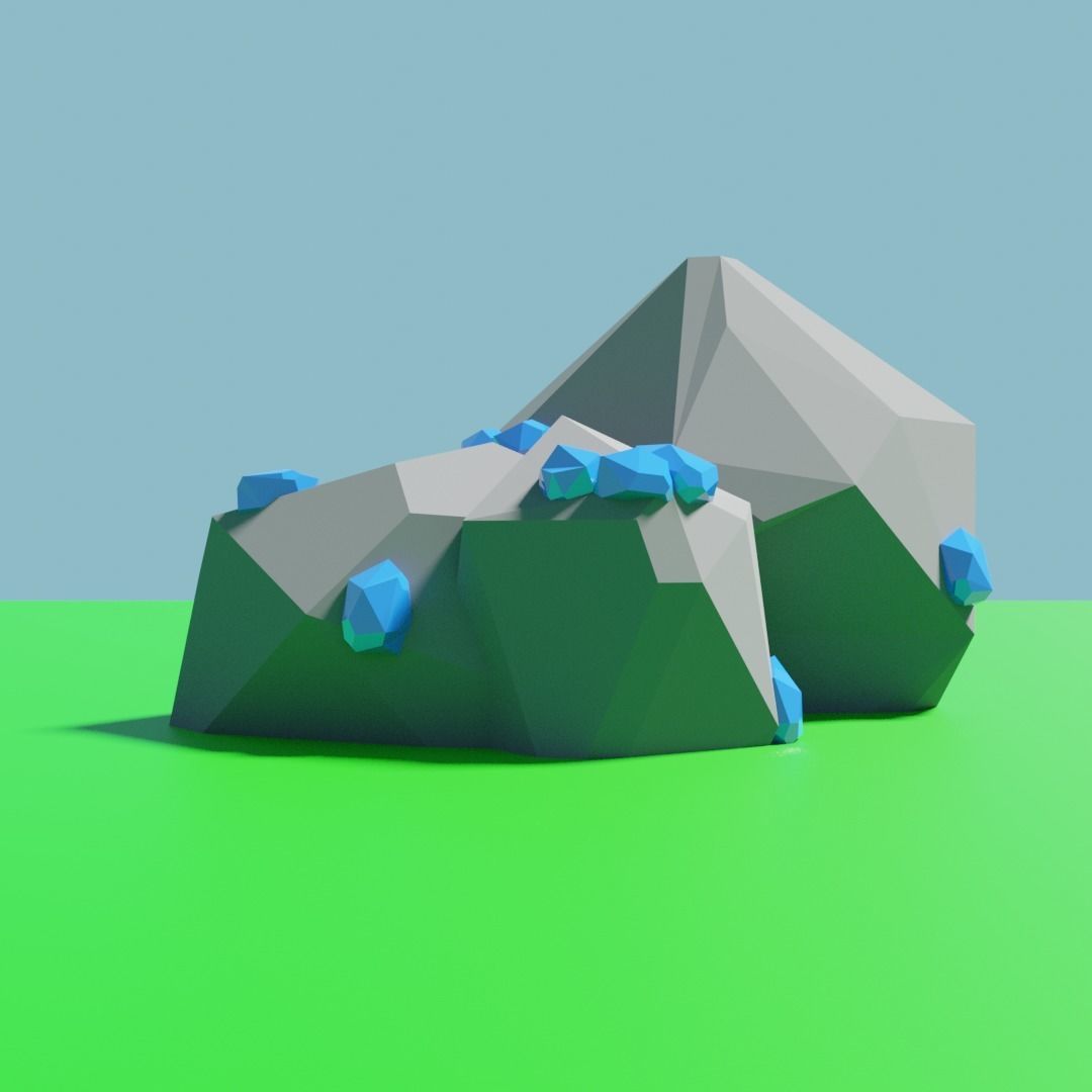 3D model 11 MODELS - Low-Poly Game Ready Sapphire Ore VR / AR / low ...