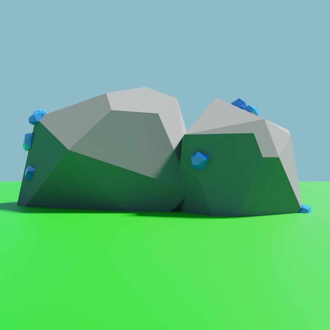 3D model 11 MODELS - Low-Poly Game Ready Sapphire Ore VR / AR / low ...