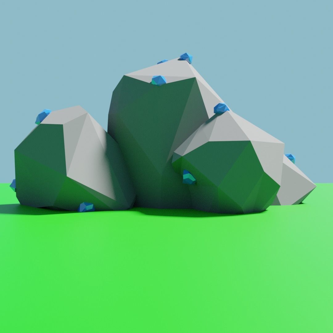 3D model 11 MODELS - Low-Poly Game Ready Sapphire Ore VR / AR / low ...