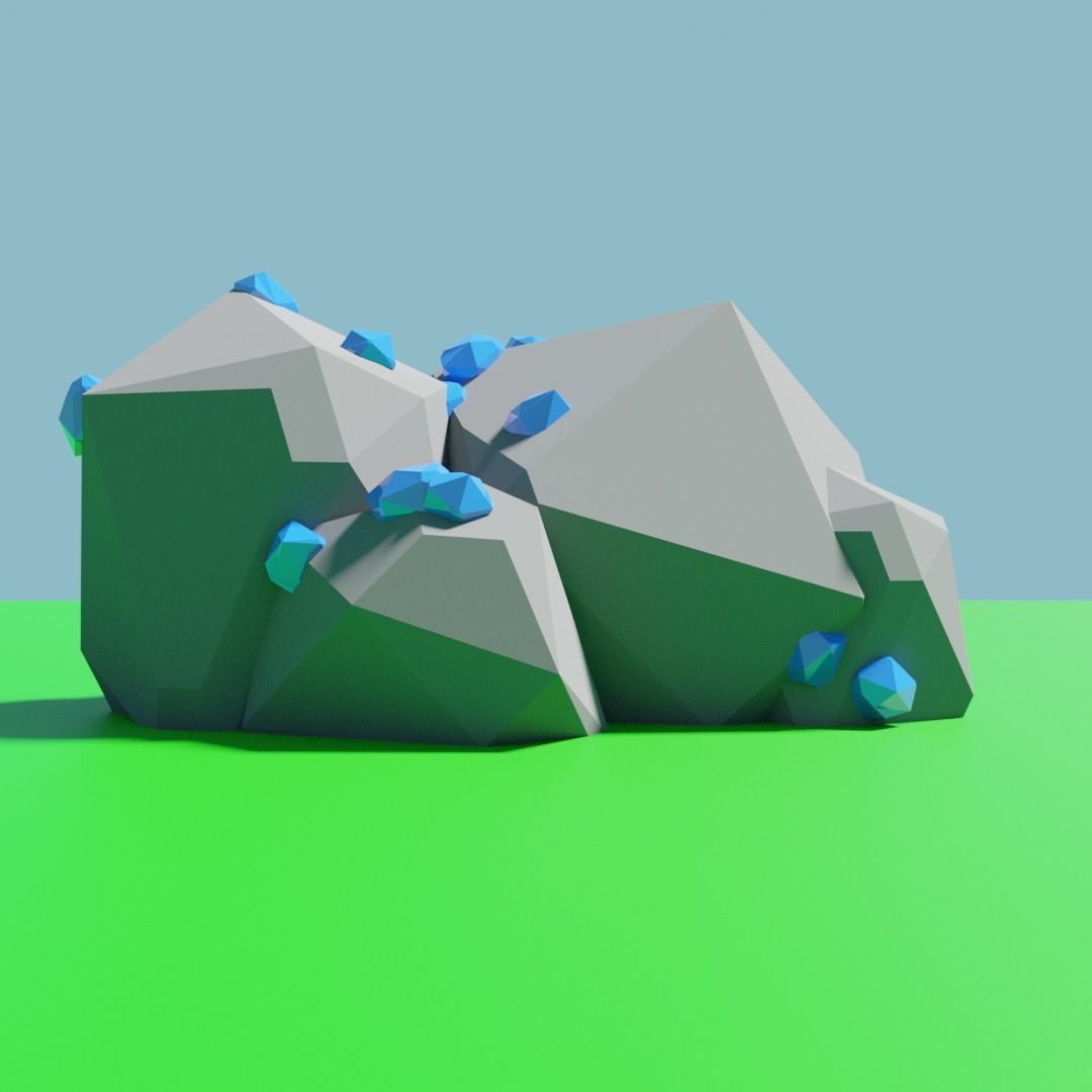 3D model 11 MODELS - Low-Poly Game Ready Sapphire Ore VR / AR / low ...