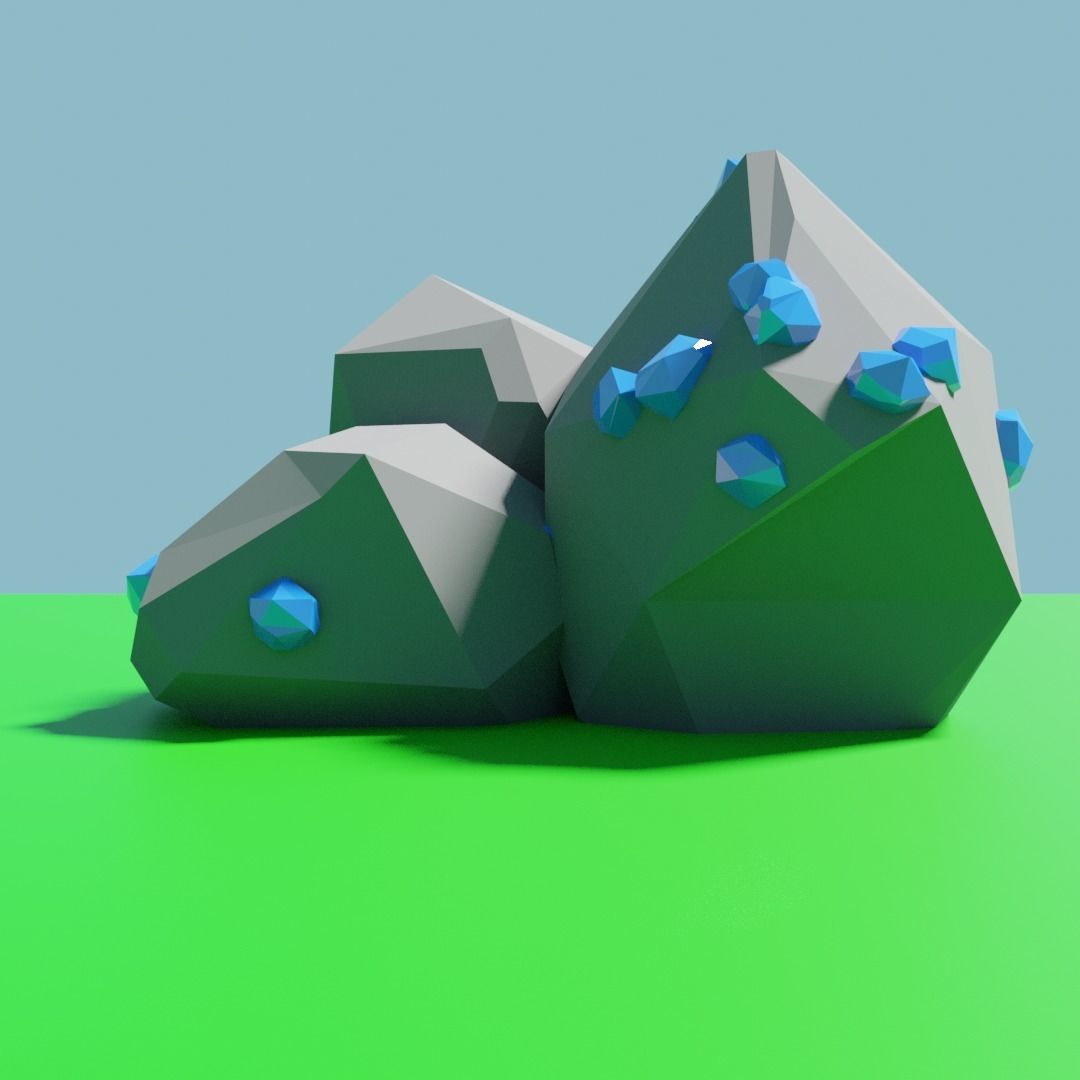 3D model 11 MODELS - Low-Poly Game Ready Sapphire Ore VR / AR / low ...