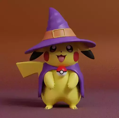 Pokemon - Pikachu Witch Halloween free 3D model 3D printable | CGTrader