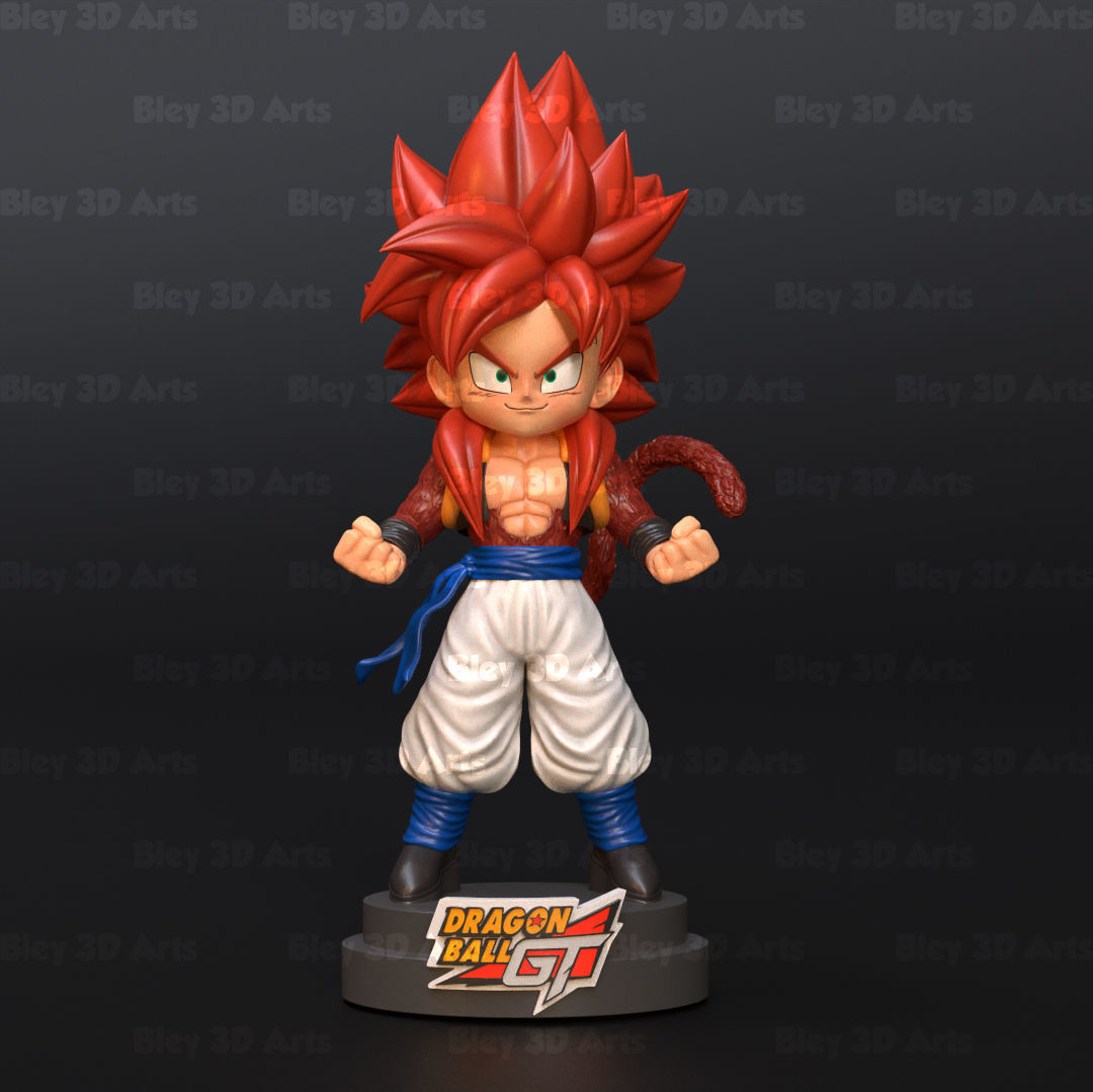 Gogeta SS4 Chibi STL free 3D model 3D printable | CGTrader