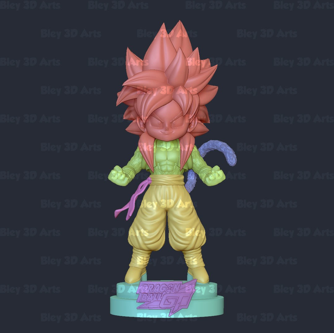 Gogeta SS4 Chibi STL free 3D model 3D printable | CGTrader