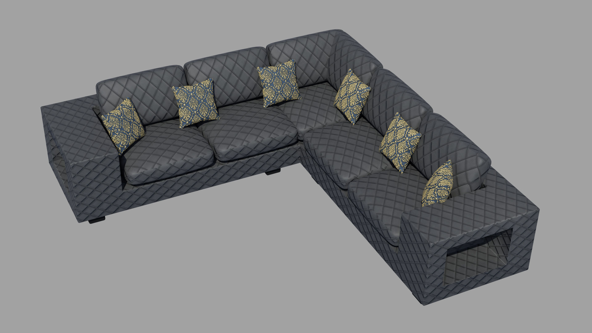 3D model Black Color Sofa Set VR / AR / low-poly | CGTrader