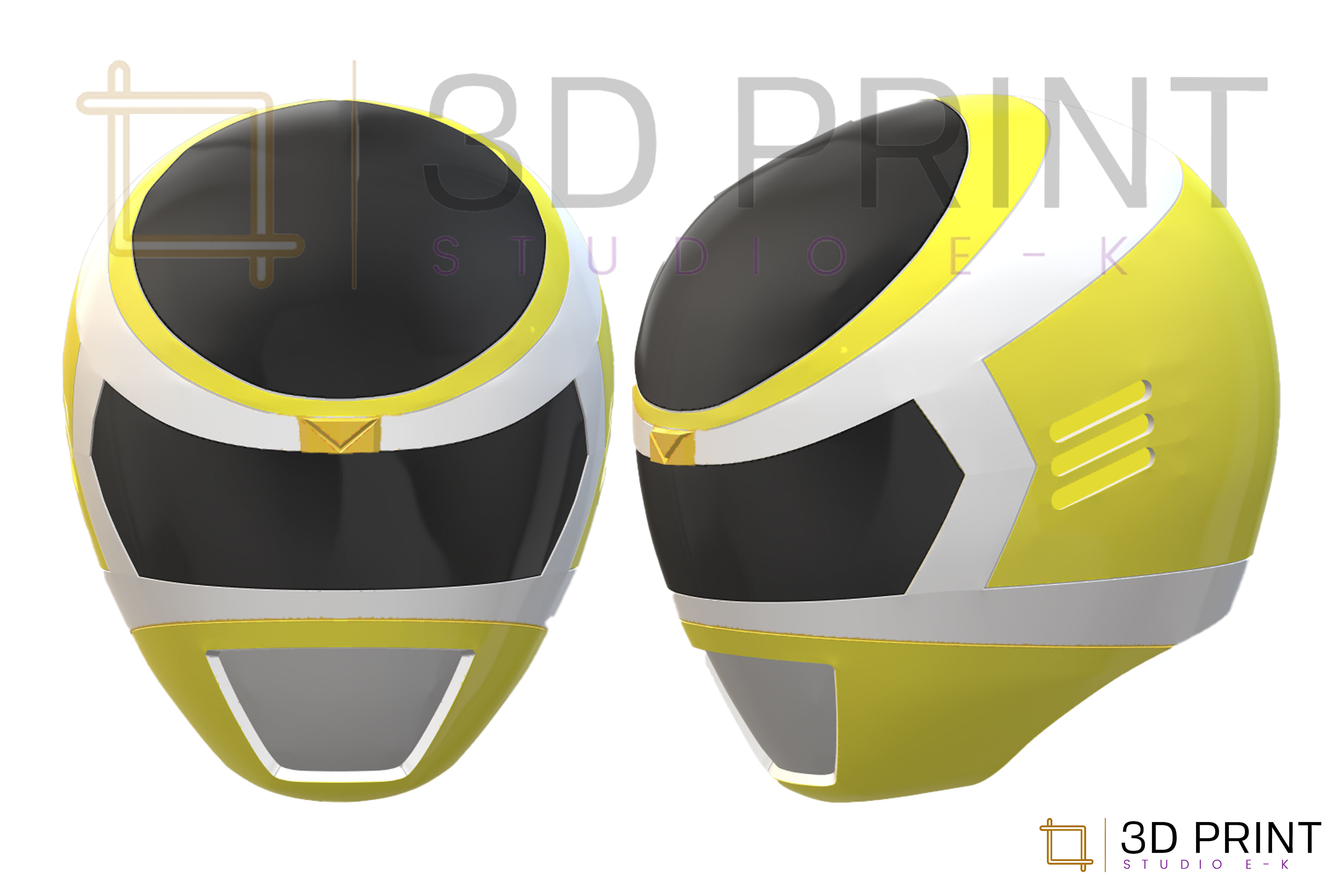 Power Rangers In Space Yellow Ranger helmet 3D model 3D printable ...
