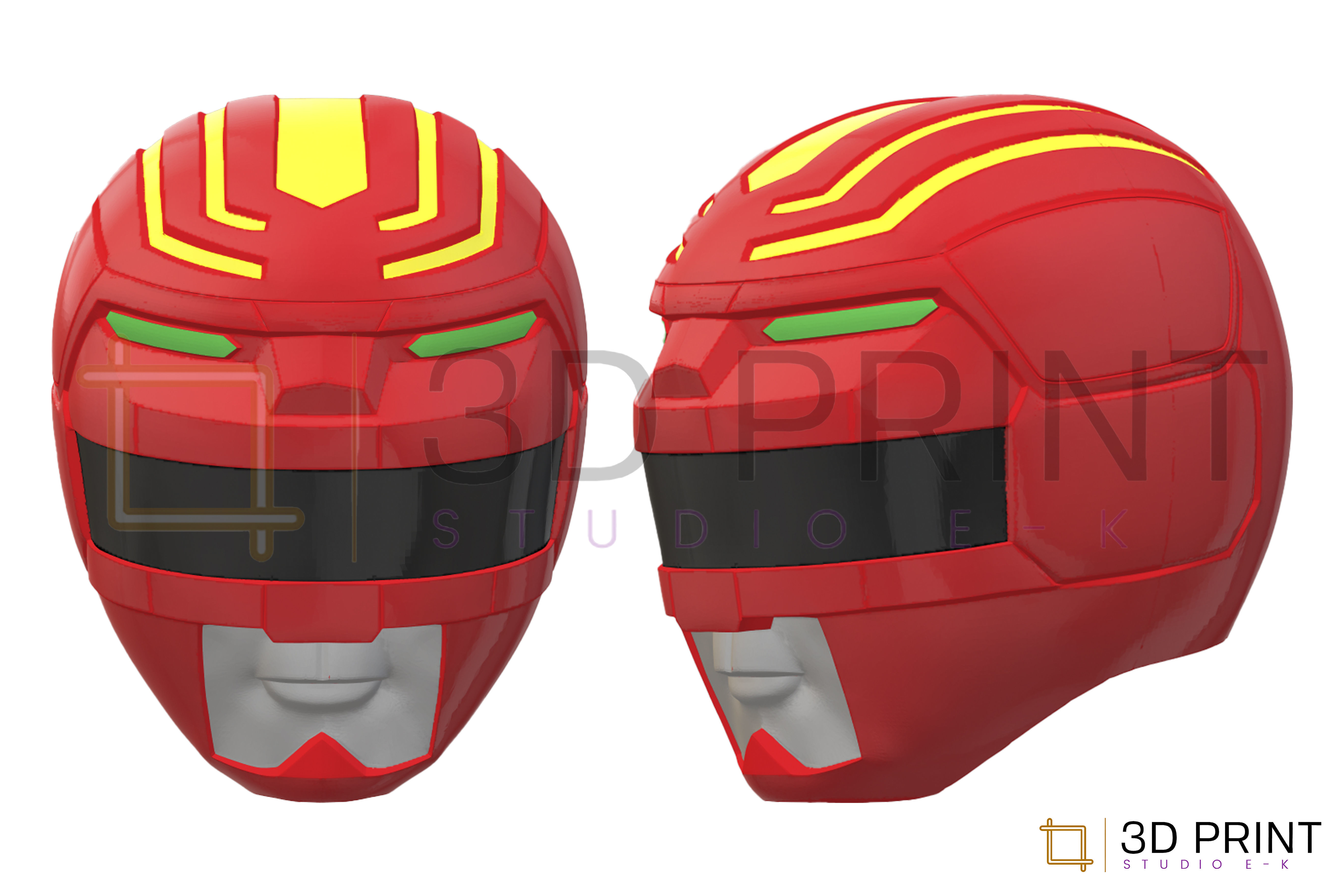 Power Rangers Lost Galaxy Red Ranger helmet 3D model 3D printable ...