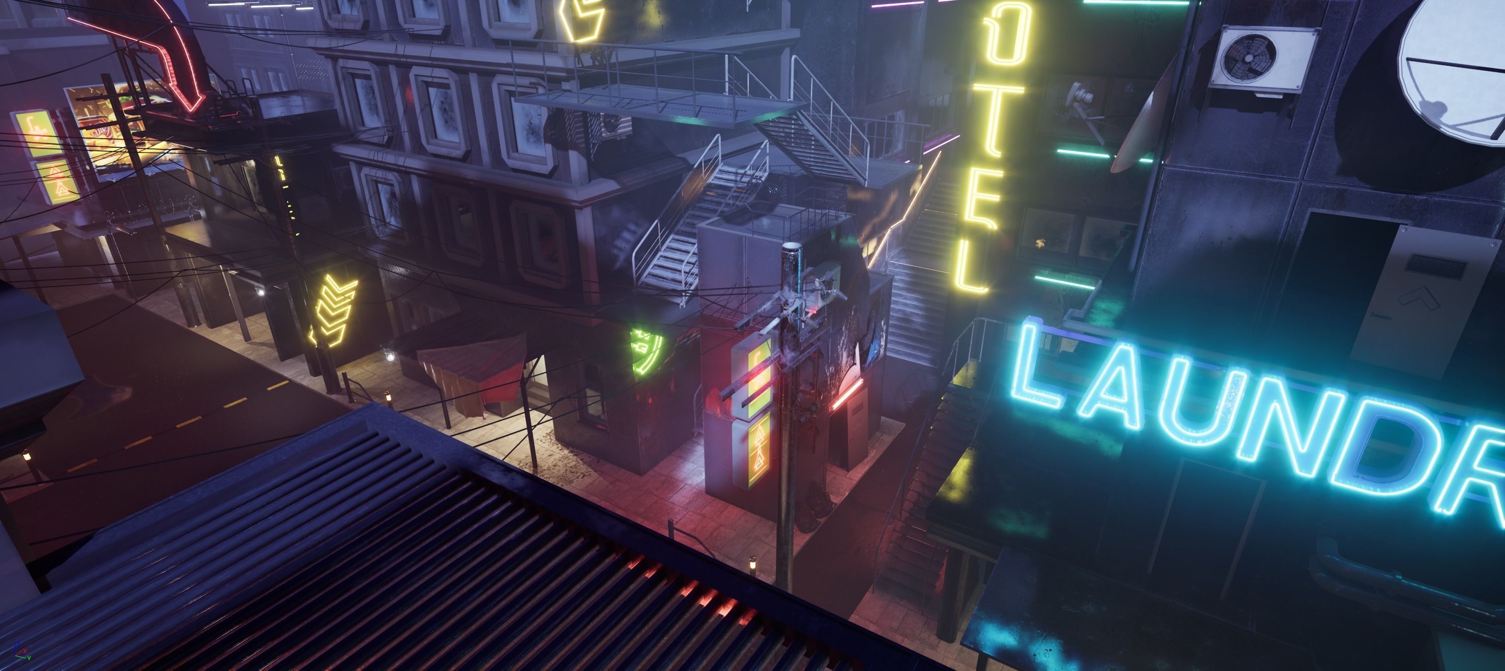 3D model Neon City Cyberpunk for UE5 VR / AR / low-poly | CGTrader
