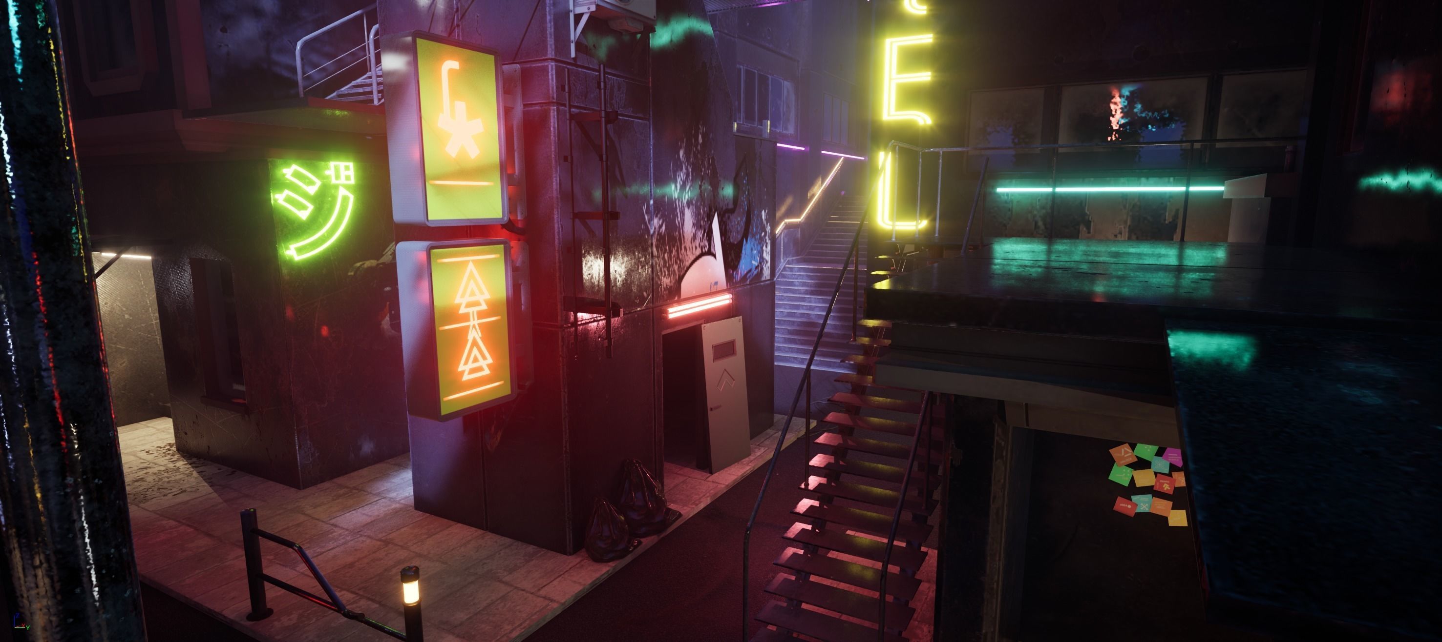 3D model Neon City Cyberpunk for UE5 VR / AR / low-poly | CGTrader