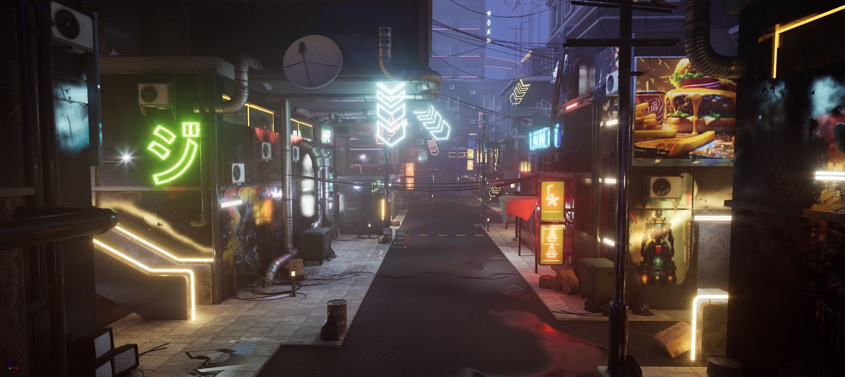 3D model Neon City Cyberpunk for UE5 VR / AR / low-poly | CGTrader