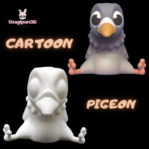 Cartoon Pigeon 3D model 3D printable | CGTrader