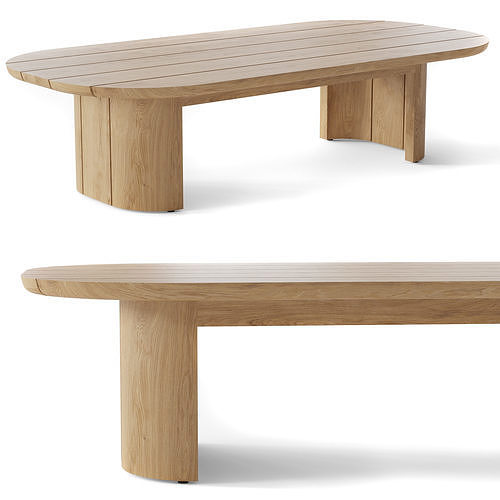 RH SOLARO TEAK RECTANGULAR COFFEE TABLE 3D model | CGTrader