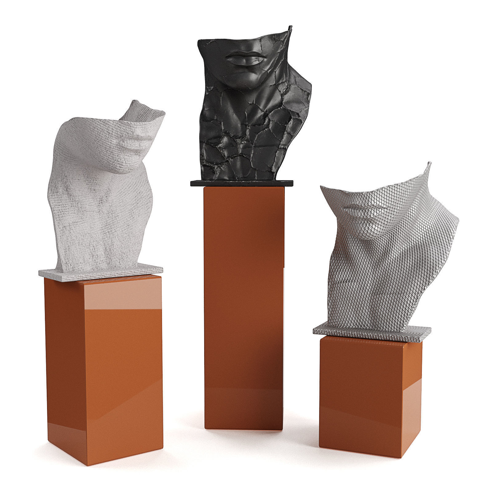 Modern face half sculpture 3D model | CGTrader
