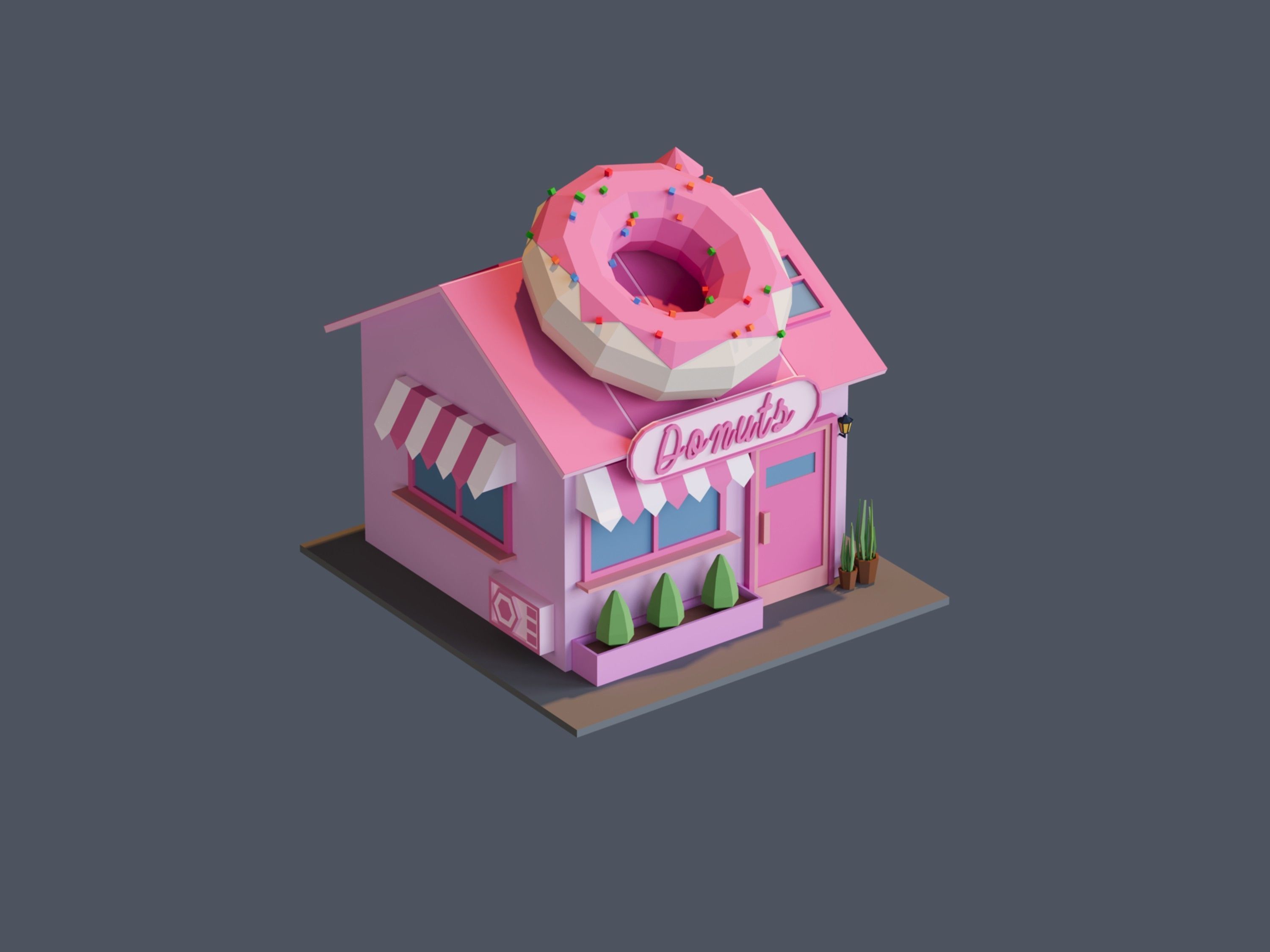 3D model Cartoon Shops VR / AR / low-poly | CGTrader