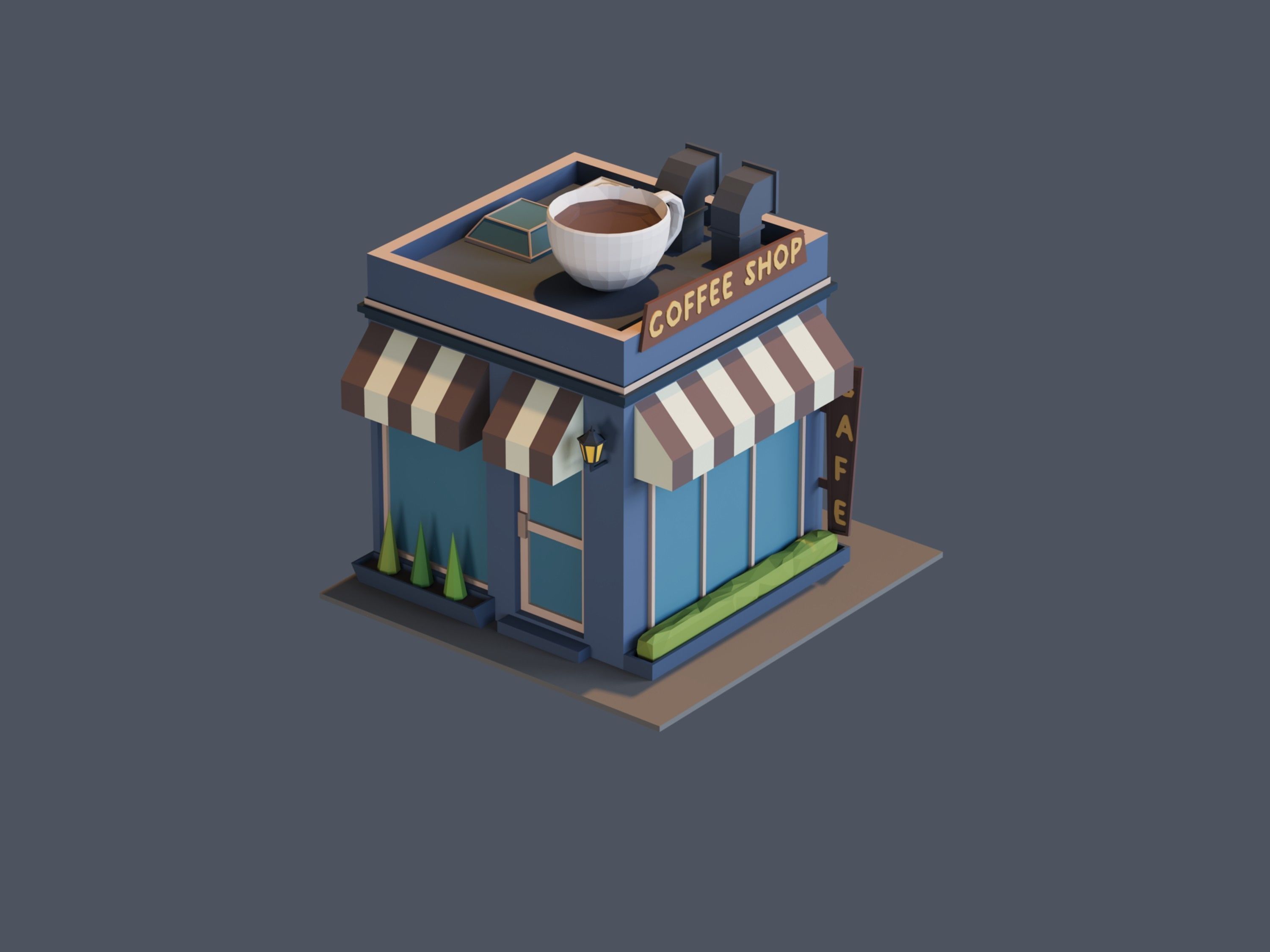 3D model Cartoon Shops VR / AR / low-poly | CGTrader