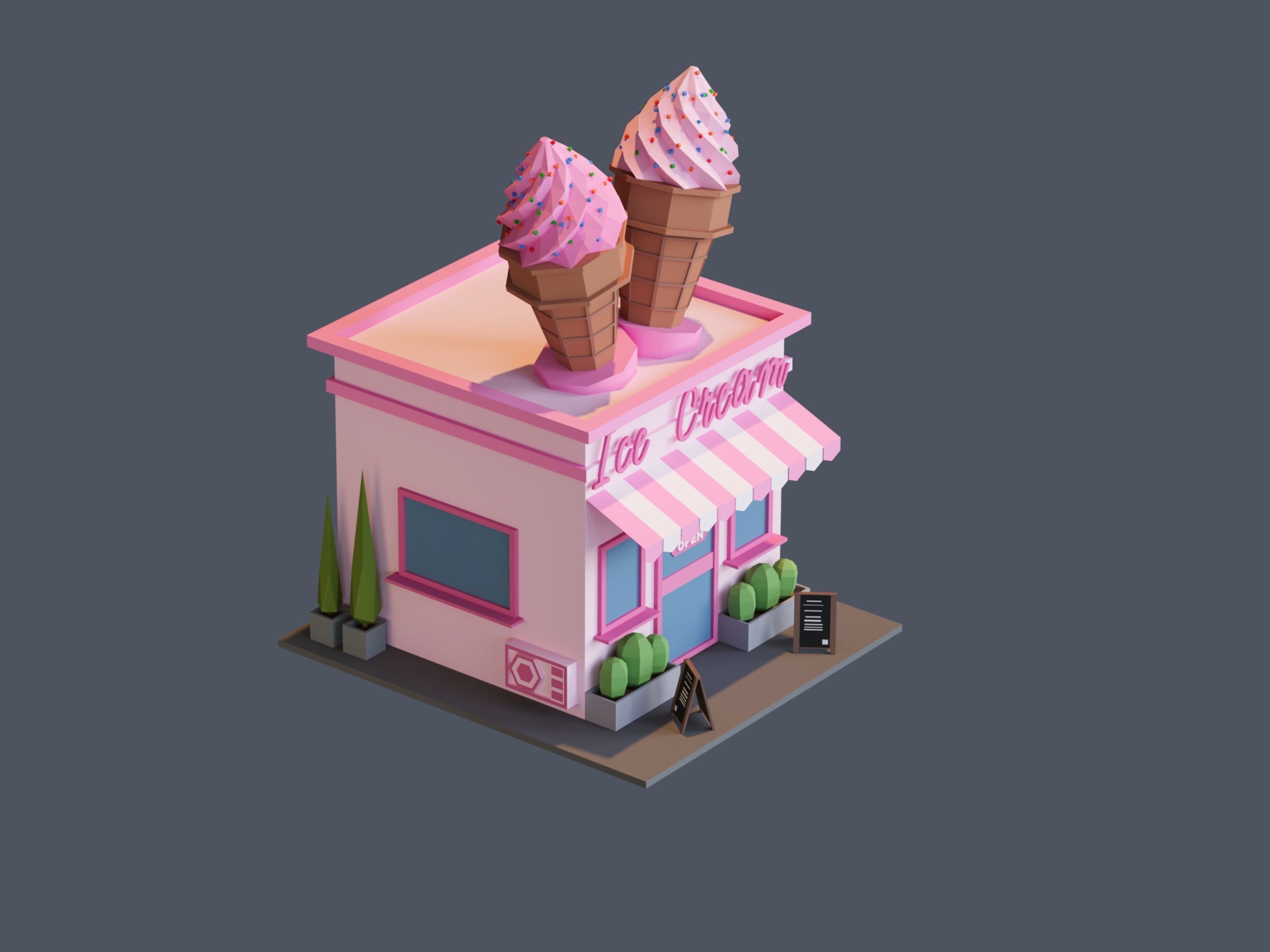 3D model Cartoon Shops VR / AR / low-poly | CGTrader